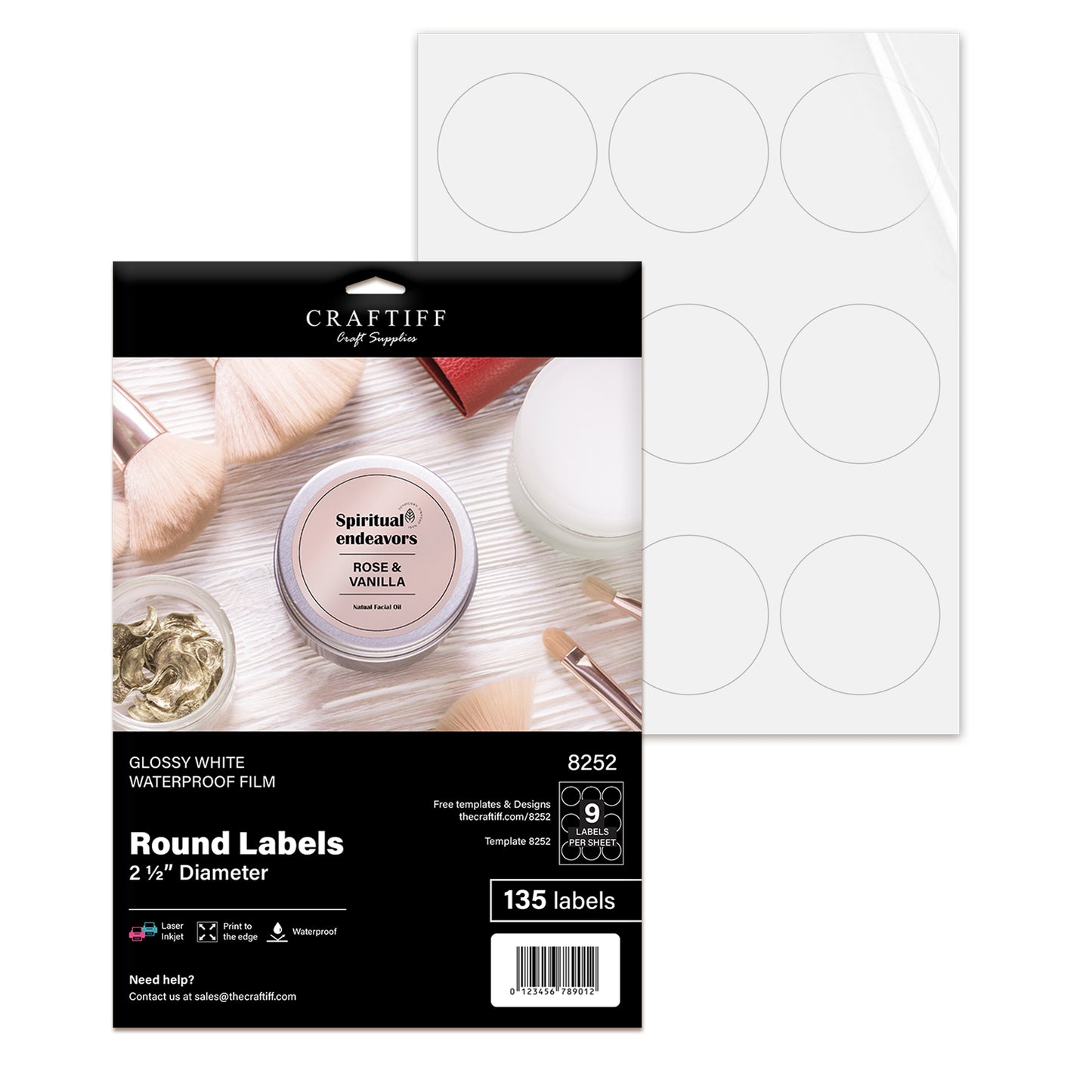 Glossy White 2.5" Round Labels 【8252】 – Craftiff